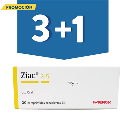 Farmacias Batres: ZIAC 2.5/6.25 MG *30 TABLETAS - Promoción 3+1 ...