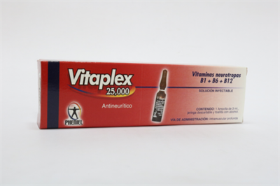 Farmacias Batres: VITAPLEX 25000 * 1 AMPOLLA: MEDICAMENTOS DE MARCA