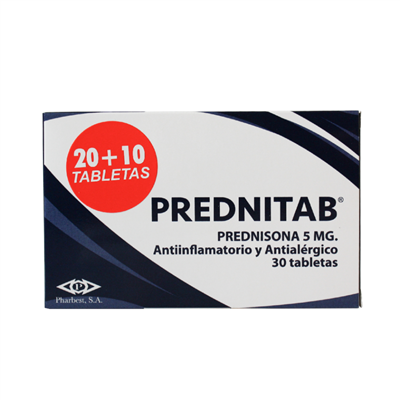 Farmacias Batres: PREDNITAB 5 MG * 30 TABLETAS: MEDICAMENTOS DE MARCA