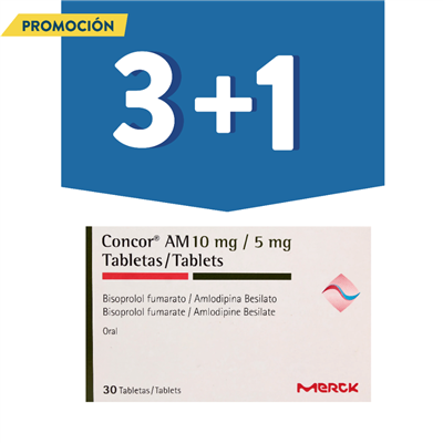 Farmacias Batres: CONCOR AM 10/5 MG * 30 TABLETAS - Promoción 3+1 ...