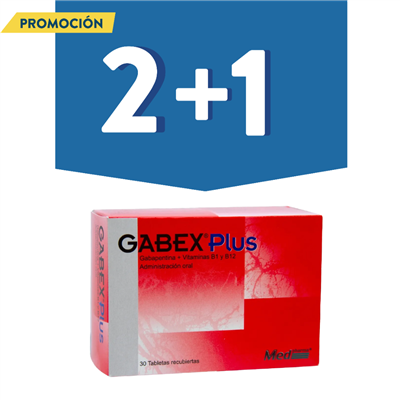 Farmacias Batres: GABEX PLUS * 30 TABLETAS RECUBIERTAS - Promoción 2+1: MEDICAMENTOS DE MARCA