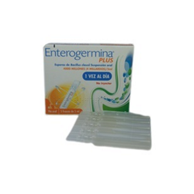 Farmacias Batres: ENTEROGERMINA PLUS * 5 VIALES: MEDICAMENTOS DE MARCA