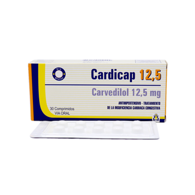 Farmacias Batres: CARDICAP 12.5MG * 30 COMPRIMIDOS: MEDICAMENTOS DE MARCA