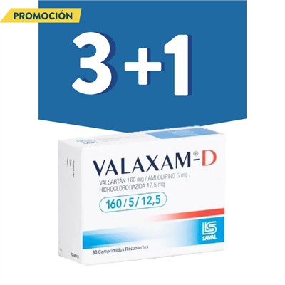 Farmacias Batres: VALAXAM-D 160/5/12.5MG *30 COMPRIMIDOS - Promoción 3 ...