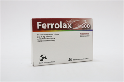Farmacias Batres: FERROLAX 800MG *28 TABLETAS: MEDICAMENTOS DE MARCA
