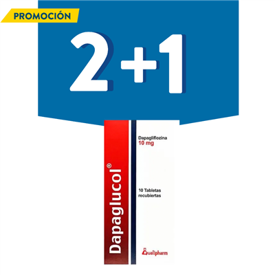 Farmacias Batres: DAPAGLUCOL 10 MG * 10 TABLETAS - Promoción 2+1 ...