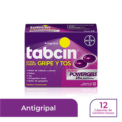 Farmacias Batres: TABCIN EXTRA FUERTE GRIPE Y TOS POWERGELS 12´S -4517 ...