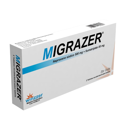 Farmacias Batres: MIGRAZER 500MG/85MG * 2 TABLETAS: MEDICAMENTOS DE MARCA