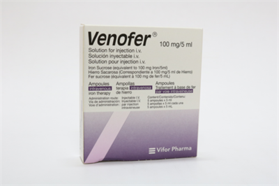 Farmacias Batres: VENOFER I.V. * 5 AMPOLLAS 5 ML.-0420: MEDICAMENTOS DE ...