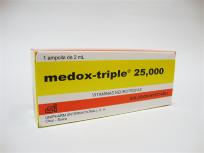 Farmacias Batres: MEDOX TRIPLE 25000 * 1 AMPOLLA: MEDICAMENTOS DE MARCA