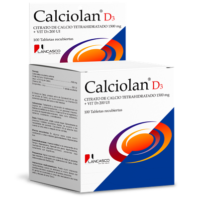 Farmacias Batres: CALCIOLAN D3 * 100 TABLETAS: MEDICAMENTOS DE MARCA