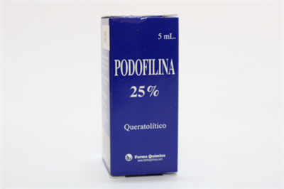 Farmacias Batres: PODOFILINA AL 25 % * 5 ML.: PRODUCTOS QUIMICOS