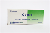 Farmacias Batres: CETRID 10 MG * 20 TABLETAS: MEDICAMENTOS DE MARCA