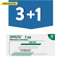 Farmacias Batres: TAPAZOL 5 MG * 20 TABLETAS - Promoción 3+1 ...