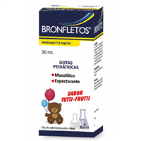 Farmacias Batres: BRONFLETOS GOTAS PEDIATRICAS 7.5 MG/5 ML * 30 ML: MEDICAMENTOS DE MARCA