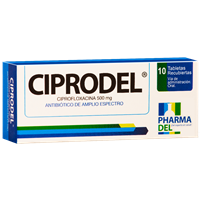 Farmacias Batres: CIPRODEL 500 MG * 10 TABLETAS: MEDICAMENTOS DE MARCA