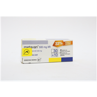 Farmacias Batres: METAVAN XR 500 MG * 30 TABLETAS + 10 GRATIS – 50402: MEDICAMENTOS DE MARCA