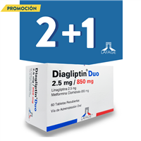 Farmacias Batres: DIAGLIPTIN DUO 2.5 MG / 850 MG * 60 TABLETAS ...