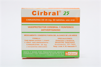 Farmacias Batres: CIRBRAL 25 MG * 60 TABLETAS: MEDICAMENTOS DE MARCA